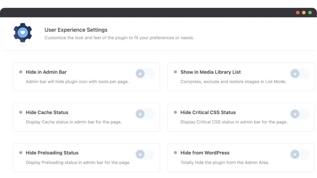 UX bar - WP Compress